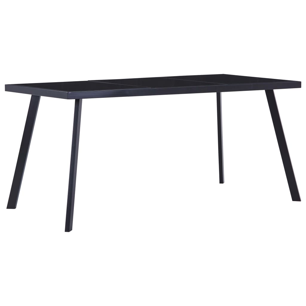 Masa dining / bucatarie moderna, negru, 180 x 90 x 75 cm, sticla ...