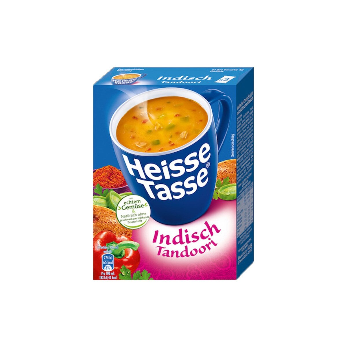 Pachet Supa, Indisch Tandoori, 3 plicuri x 14,3 g, Heisse Tasse - eMAG.ro
