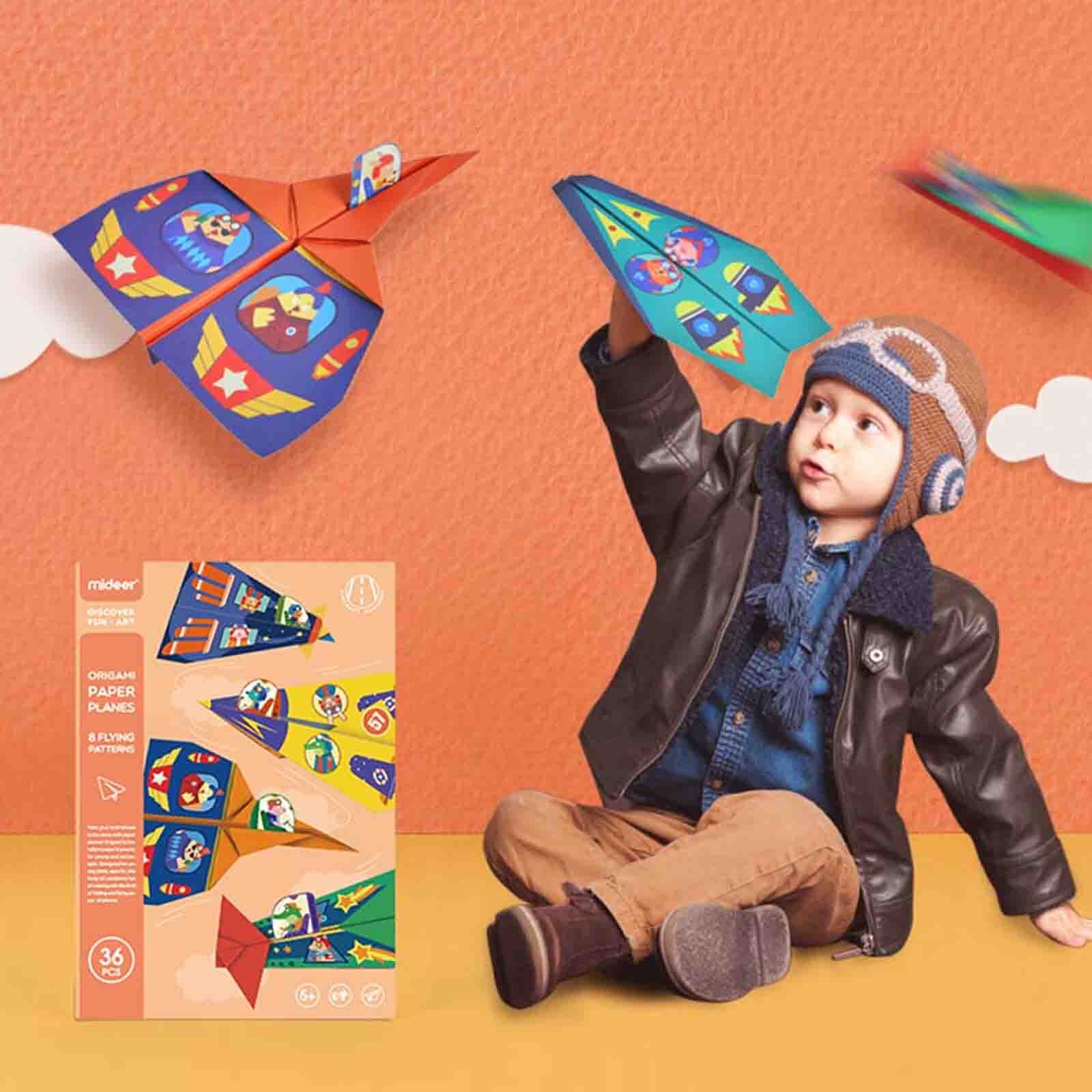 Set creativ pentru copii, Origami, Avioane de hartie, 36 piese - eMAG.ro