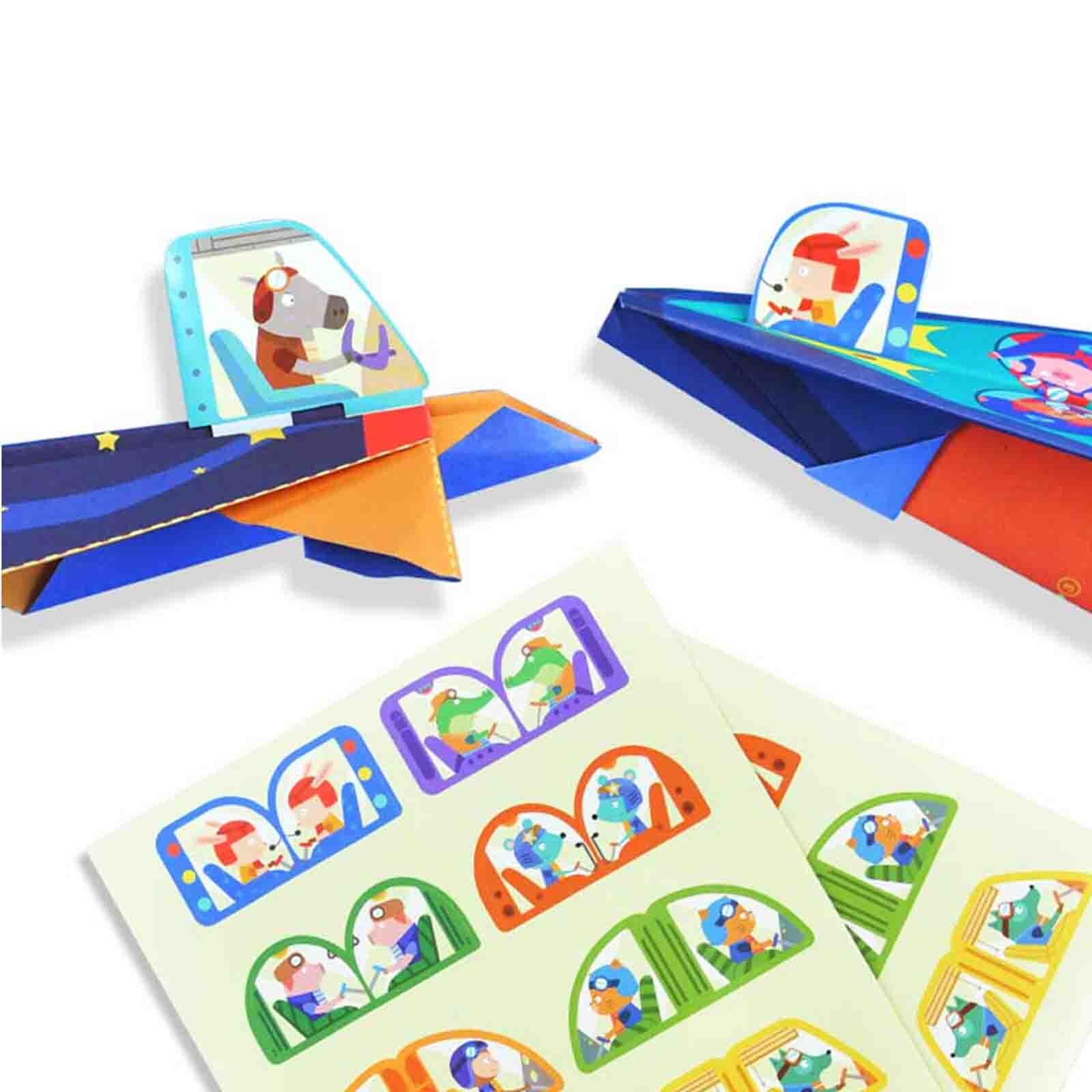 Set creativ pentru copii, Origami, Avioane de hartie, 36 piese - eMAG.ro