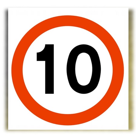 Indicator Limita de viteza 10 km/h, Moj Dom, PVC, 33 x 33 cm - eMAG.ro