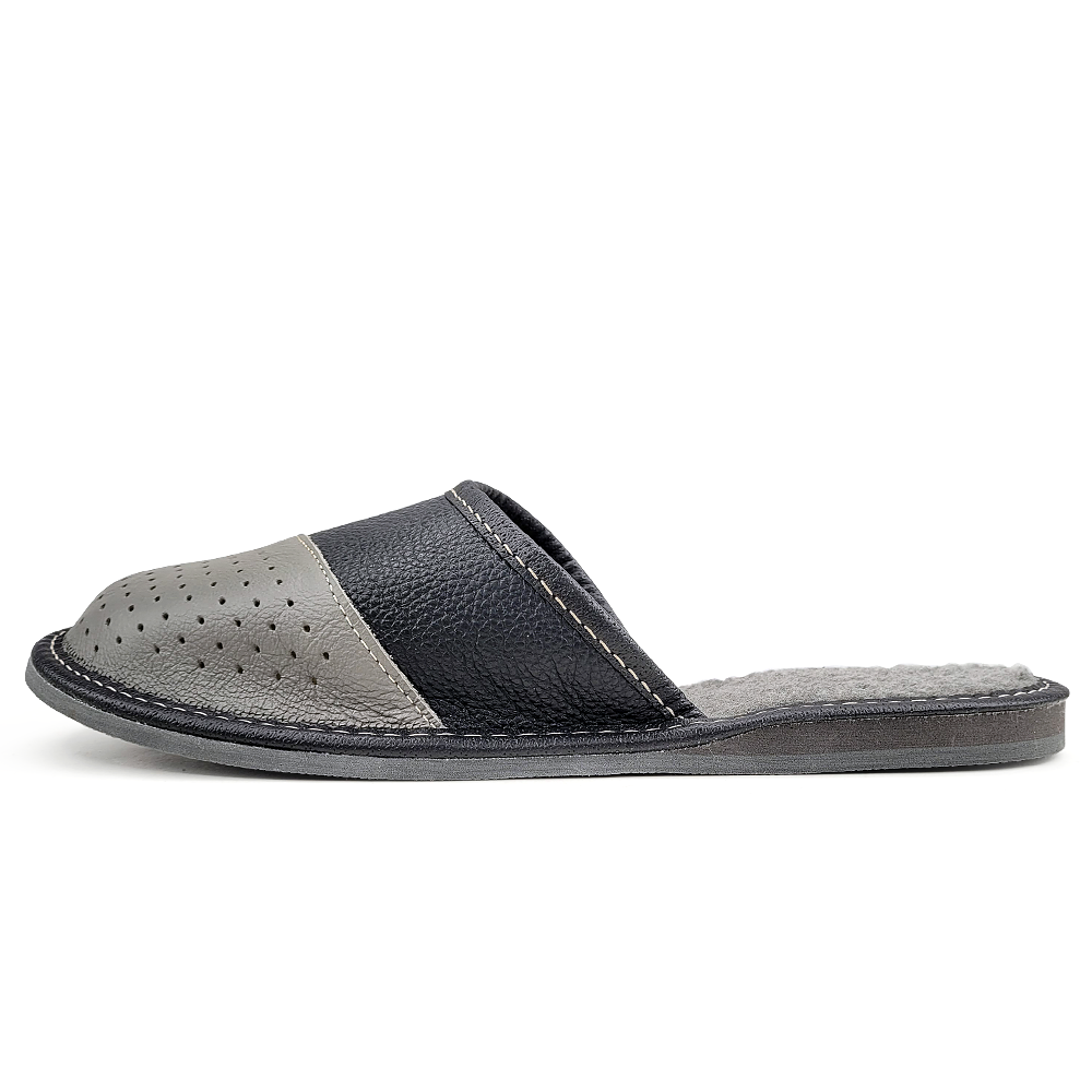 Papuci Barbati, Model 'Dark Mystik', Material Piele, Culoare Negru ...