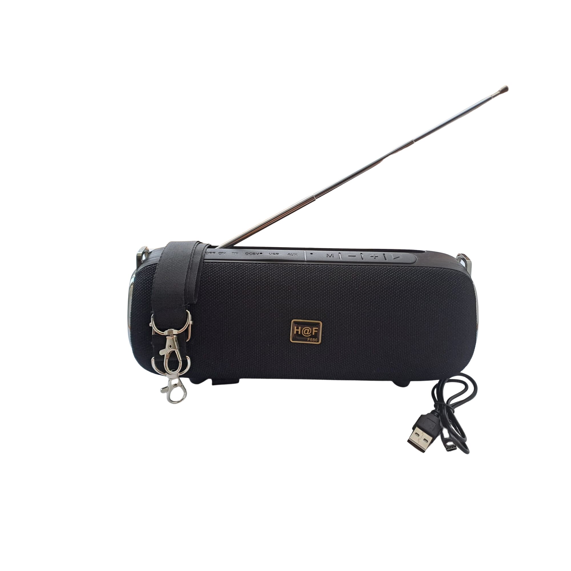 Boxa Portabila H@F, Negru cu Bluethooth, Aux, USB, Radio - eMAG.ro