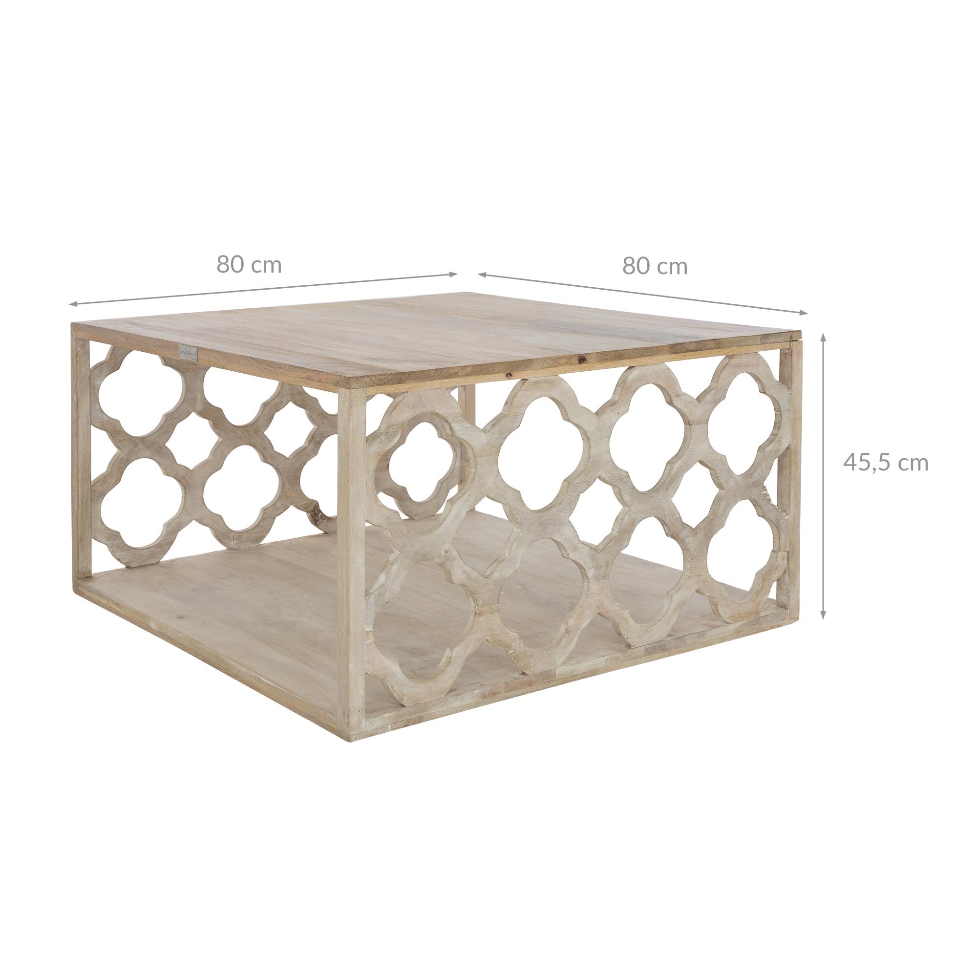 Masuta de cafea, Womo-design, 80 x 80 x 45,5 cm, lemn de mango ...