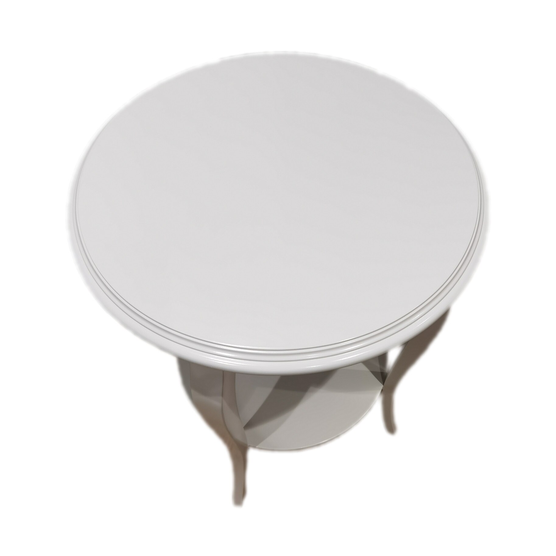 Masuta cafea rotunda, stil clasic, lemn, 50 x 50 x 63 cm, alb - eMAG.ro