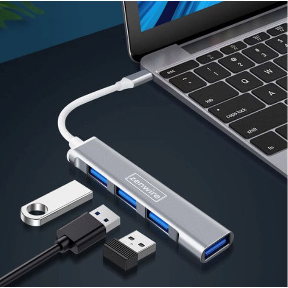 Сплитер Порт Репликатор USB-C Хъб, Zenwire, 4x USB 3.0 - eMAG.bg