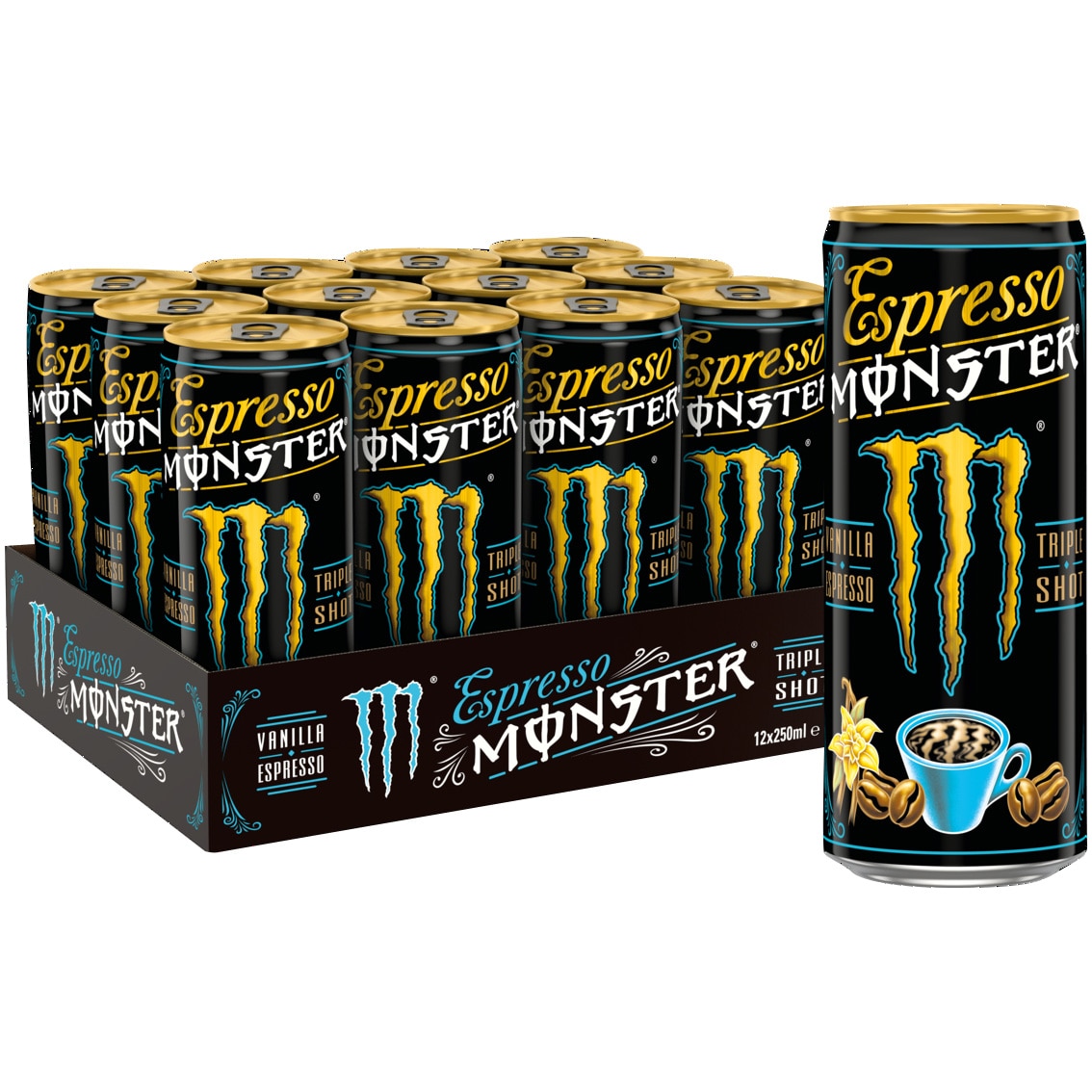 Bautura Energizanta Monster Coffee Vanilla Espresso, Doza, 12 x 0.25l ...