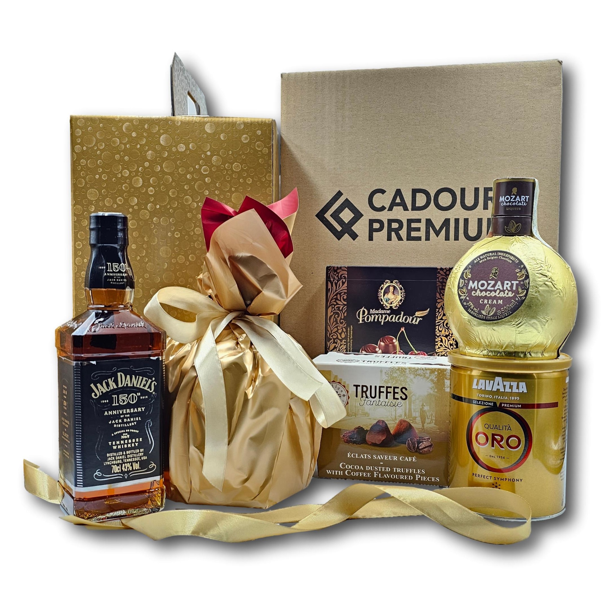 Pachet cadou elegant CADOURI PREMIUM, model Gold, cu whiskey Jack ...