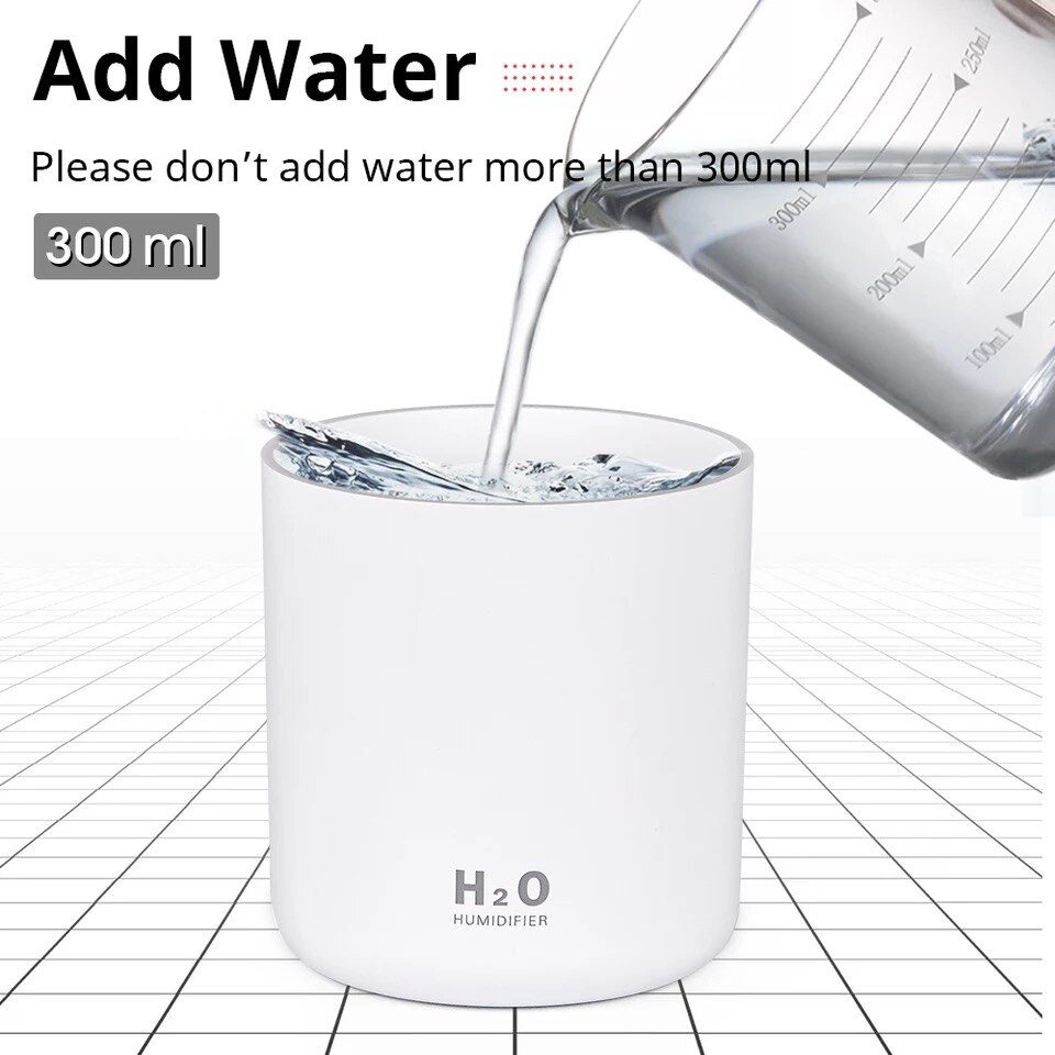 H2o Color RGB világítós párásító - fehér 300 ml - eMAG.hu