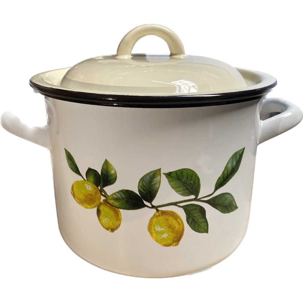 Oala Email Alba Cu Capac Decor Lamaie 3.5L - eMAG.ro