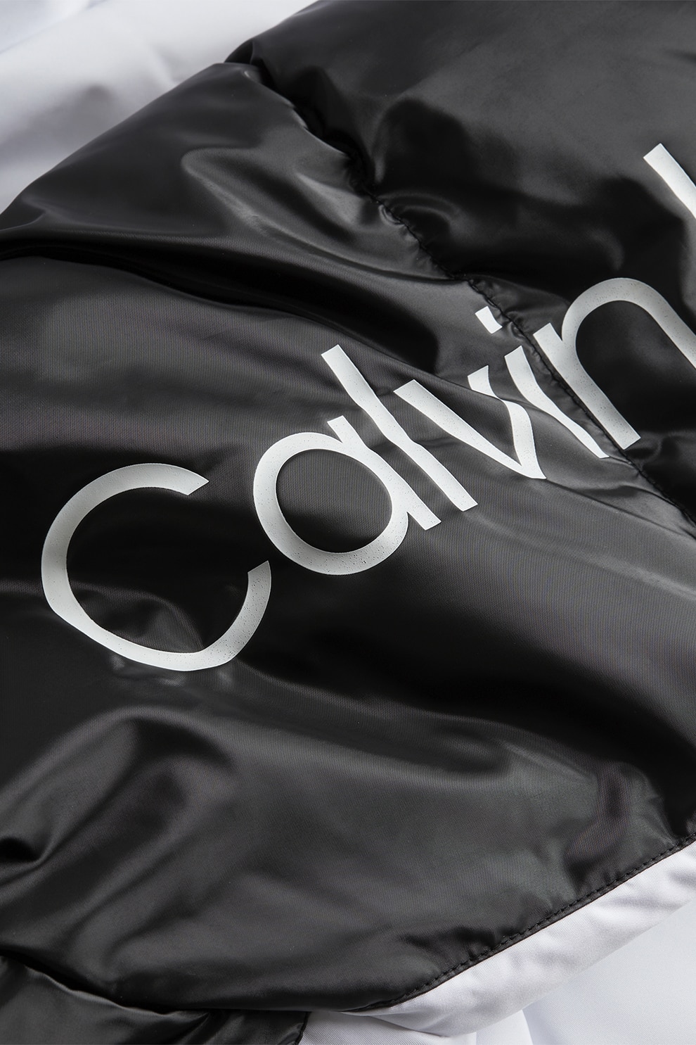 CALVIN KLEIN JEANS, Geaca cu guler scurt, Alb, Negru, M - eMAG.ro