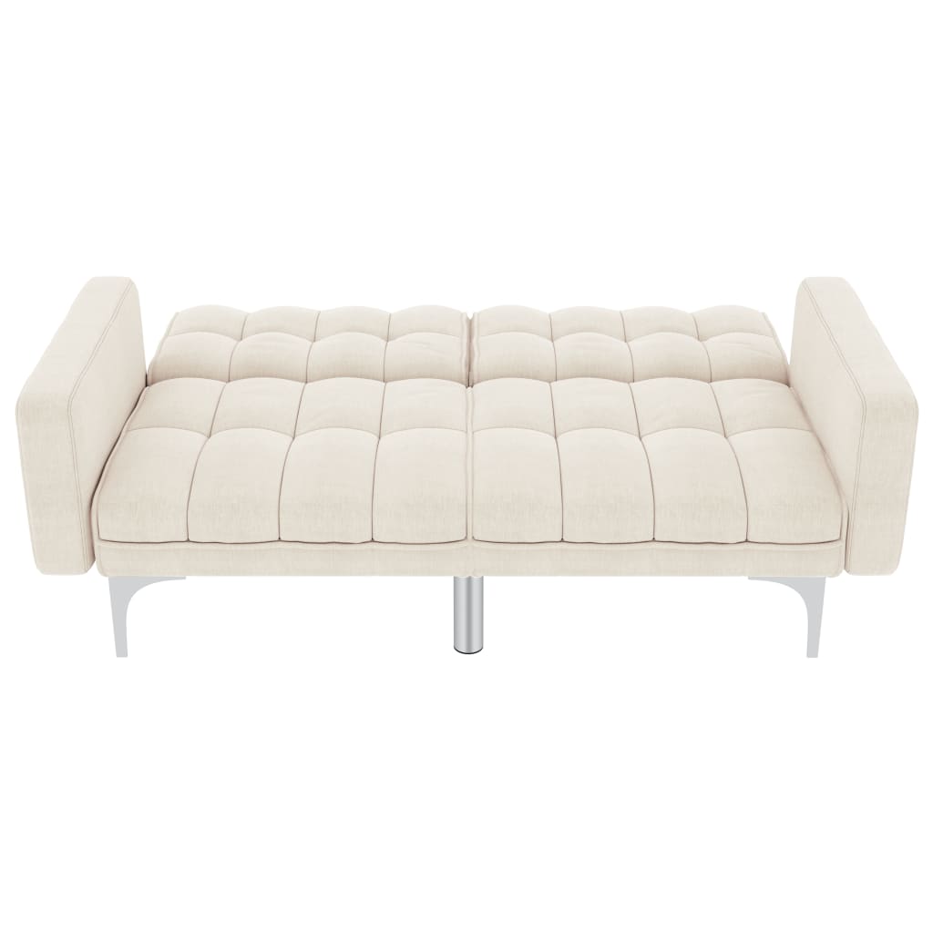 Canapea extensibila design convertibil, crem, material textil,175 ...