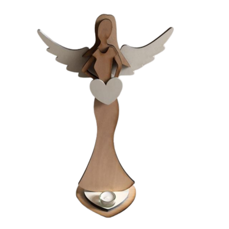 Fa angyal 50 cm gyertyával - eMAG.hu