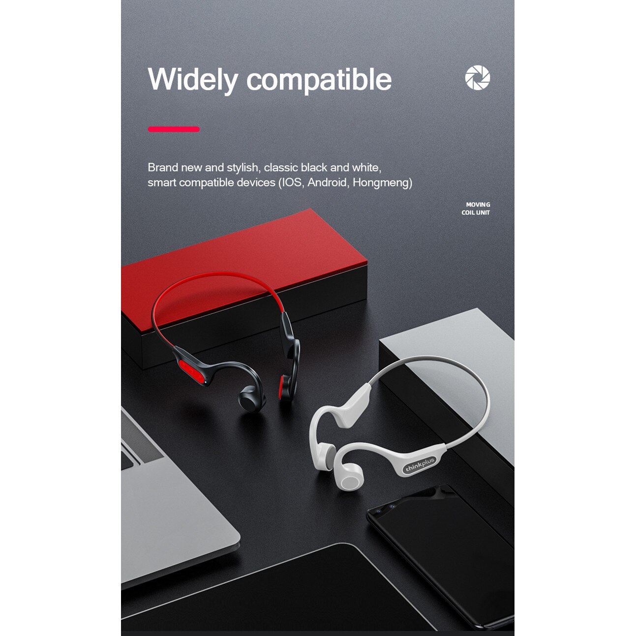 Casti Thinkplus X3 Pro, Lenovo, Bluetooth 5.3, Microfon incorporat, Alb ...