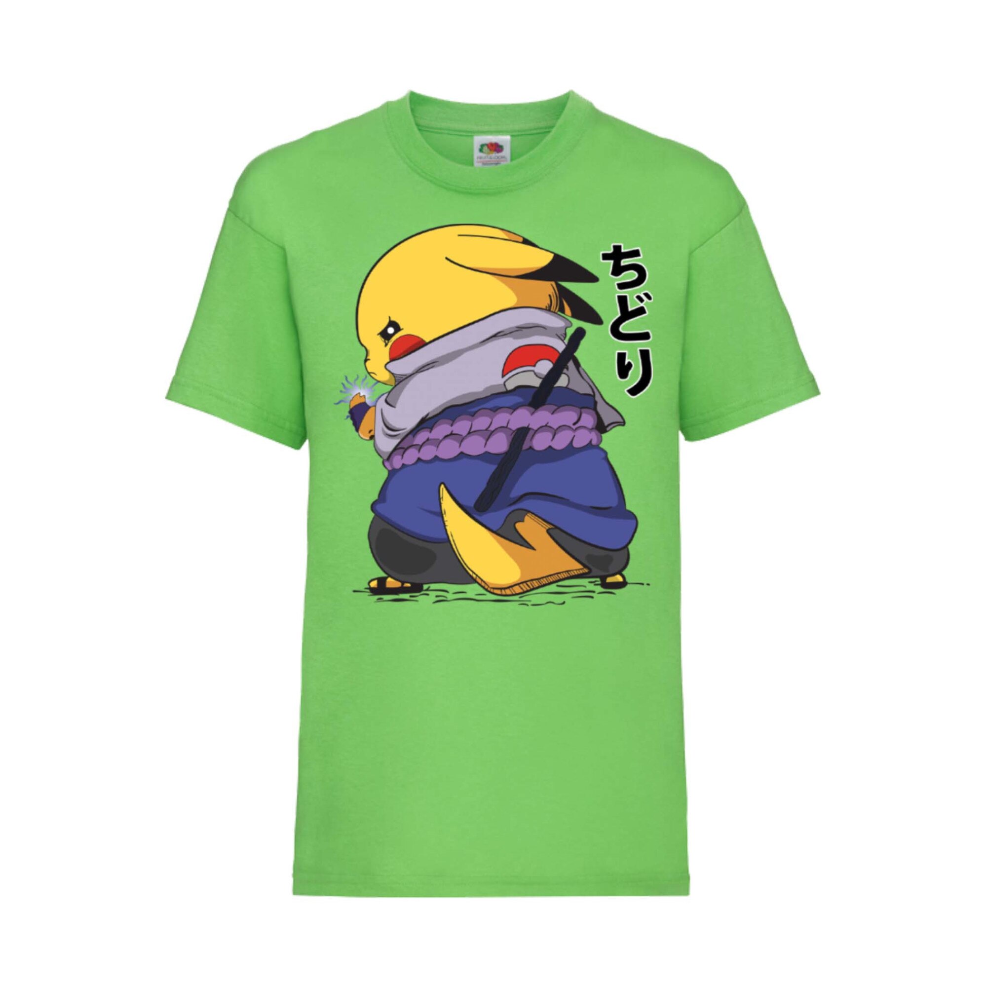 Детска Тениска Japan Animation Tralala Naruto Pikachu Sasuke, Зелена ...