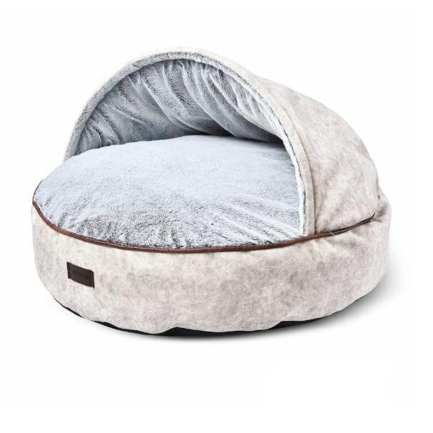 Pat rotund pentru animale de companie, Cozy, SomProduct, Gri deschis ...