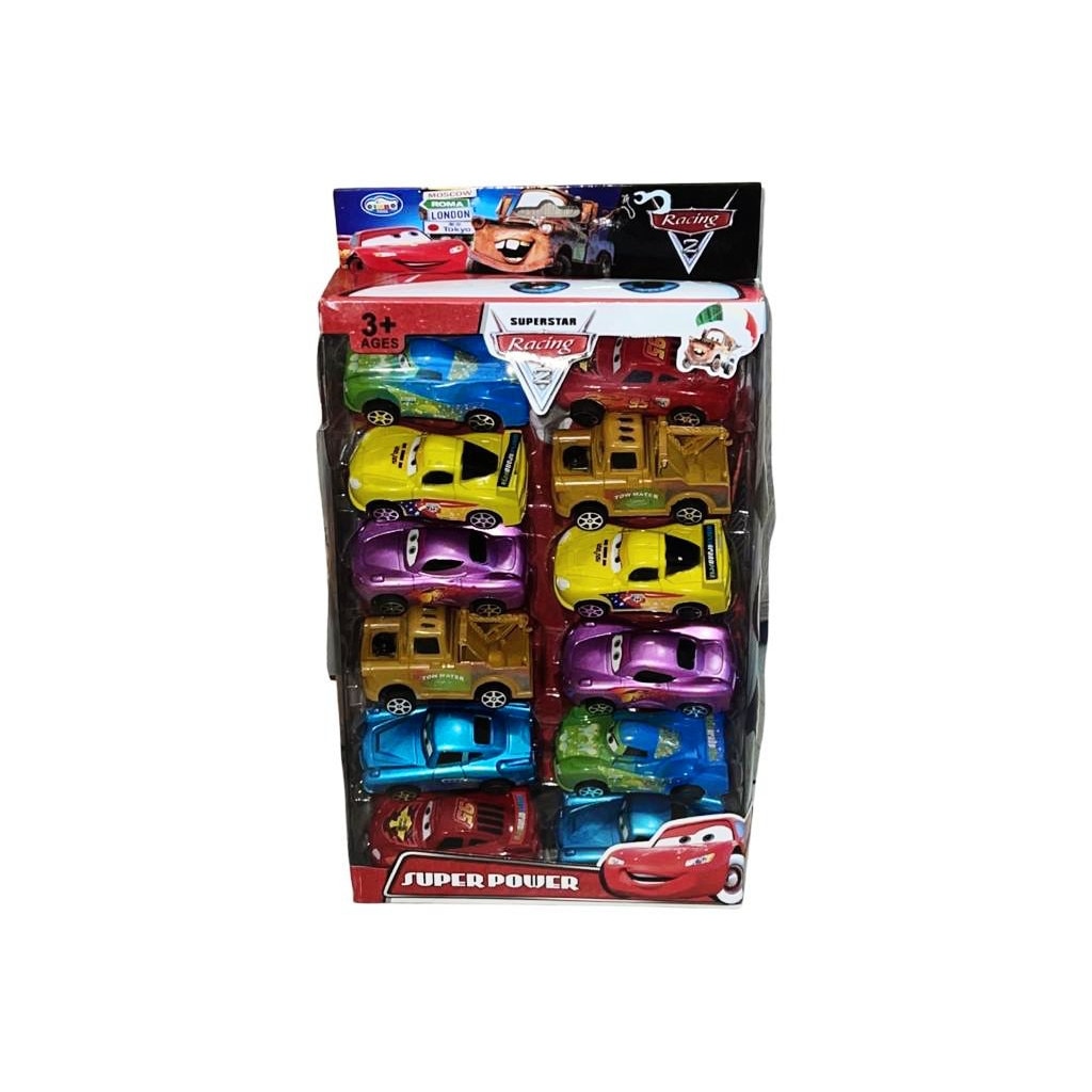 Set De 12 Masini Racing Cars cu Fulger McQueen, Multicolore - eMAG.ro