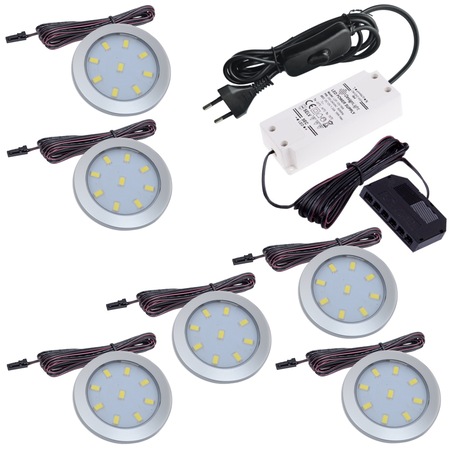 Set 6x Spoturi LED Corp de iluminat Mobila Transformator Aluminiu 3W ...