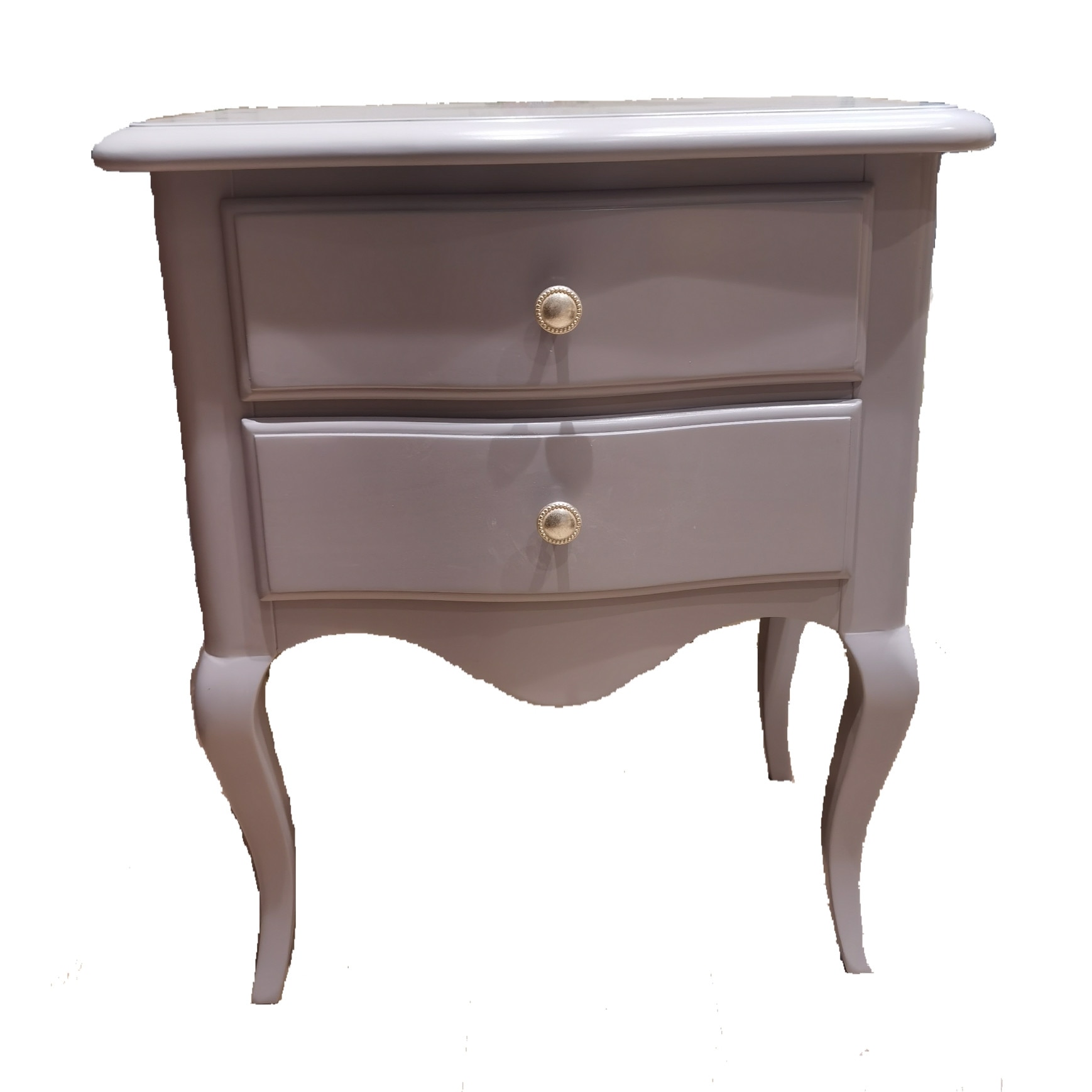 Noptiera 2 sertare 1751T, lemn masiv, culoare gri, 57 x 38 x 67 cm ...