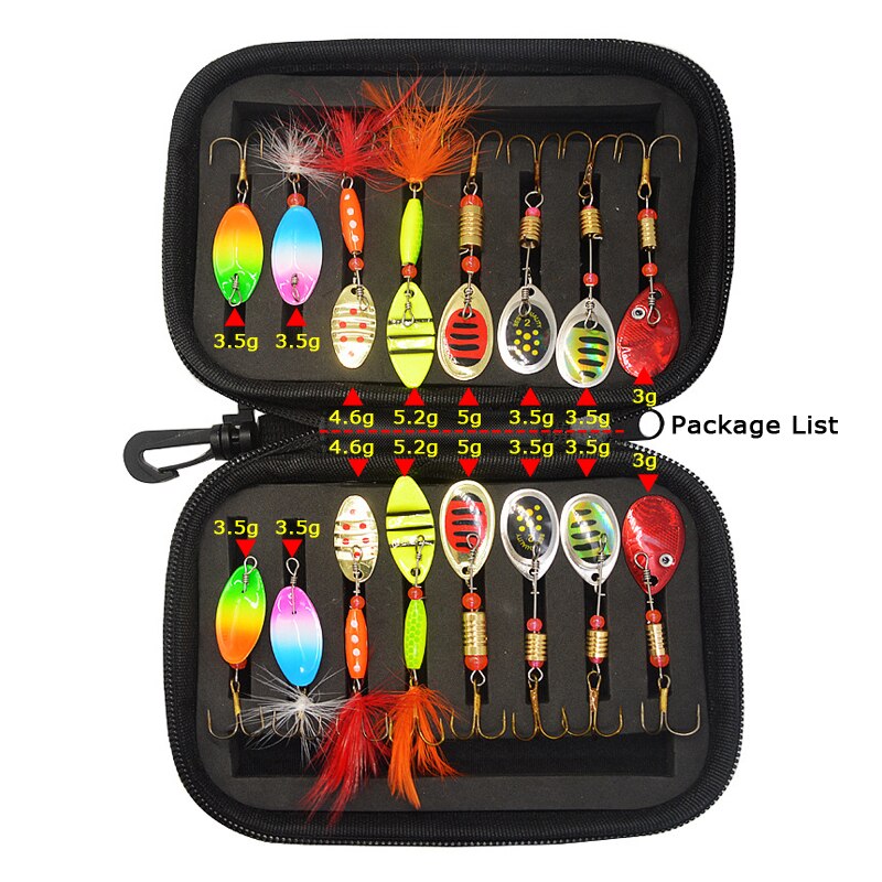 Set 16 naluci pescuit, Geanta depozitare, Multicolor - eMAG.ro