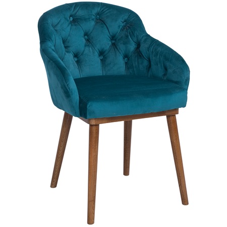 Scaun chester, vopsit, culoare picioarele maro, tapiteriei paris petrol ...