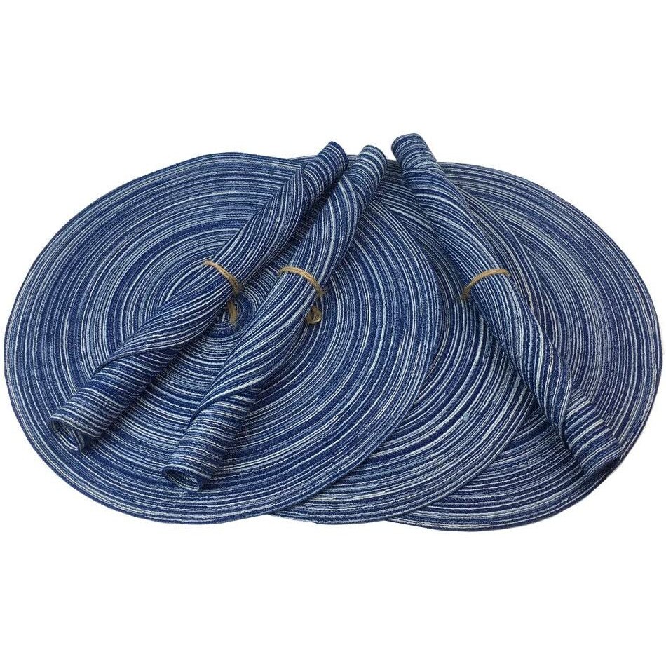 Set 6 servete rotunde, Fibre sintetice, 36 cm, Albastru - eMAG.ro