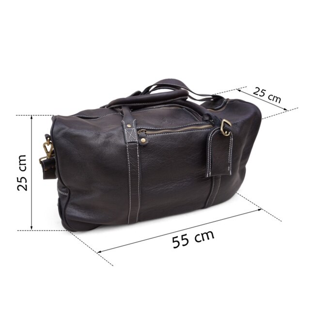 Geanta de calatorie cu roti, Piele naturala, Negru, 25x55x25 cm - eMAG.ro