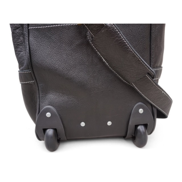 Geanta de calatorie cu roti, Piele naturala, Negru, 25x55x25 cm - eMAG.ro