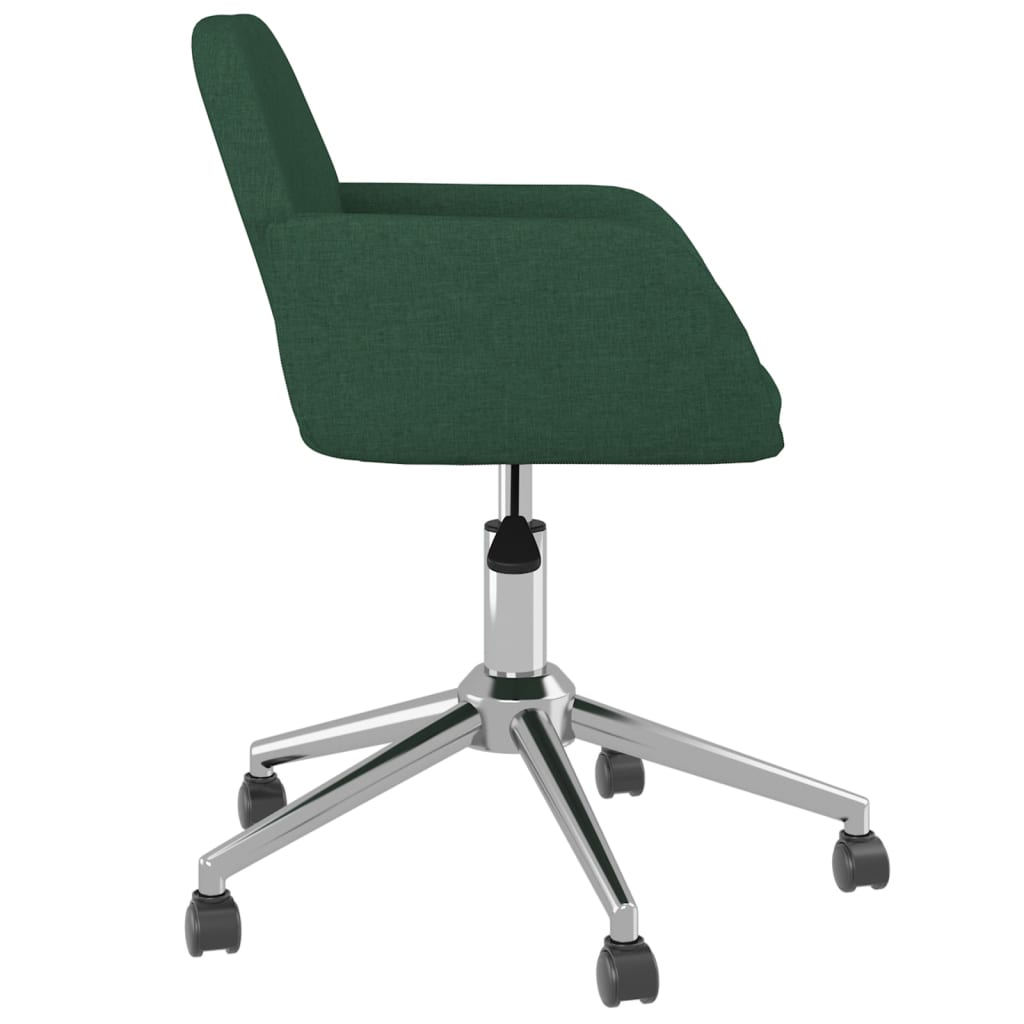 Scaun de birou pivotant, verde inchis, textil, design elegant 7595 ...