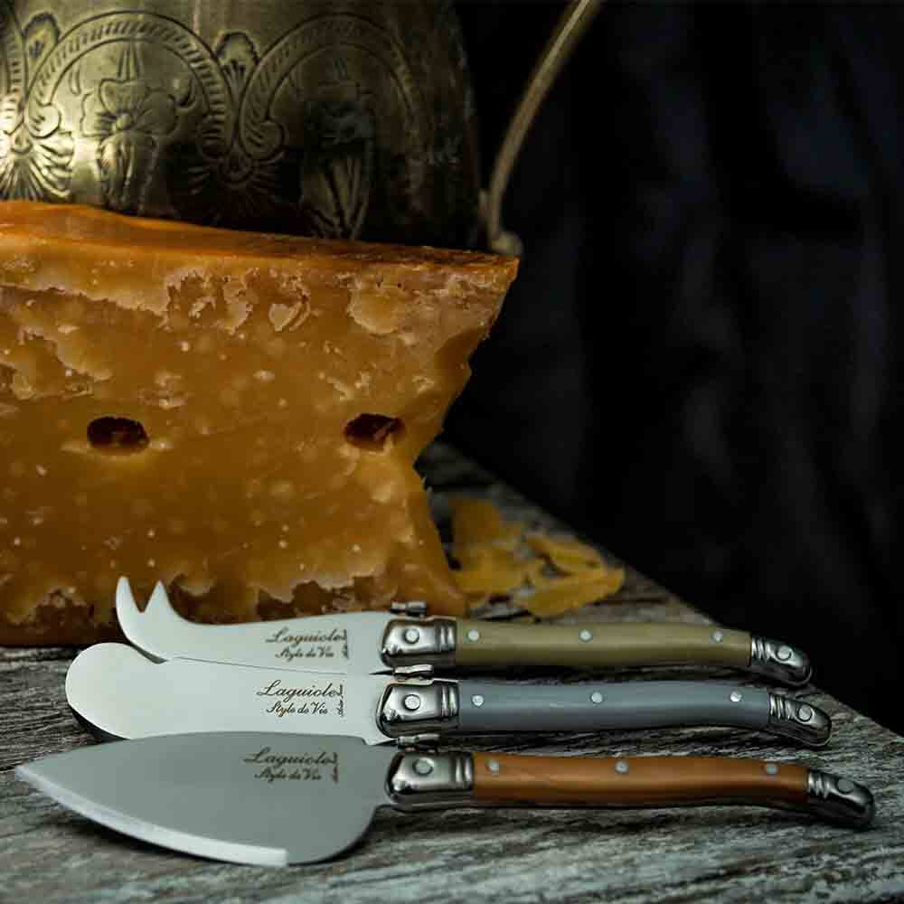 Set 3 cutite pentru branza Style de Vie Laguiole, Maro/Argintiu - eMAG.ro