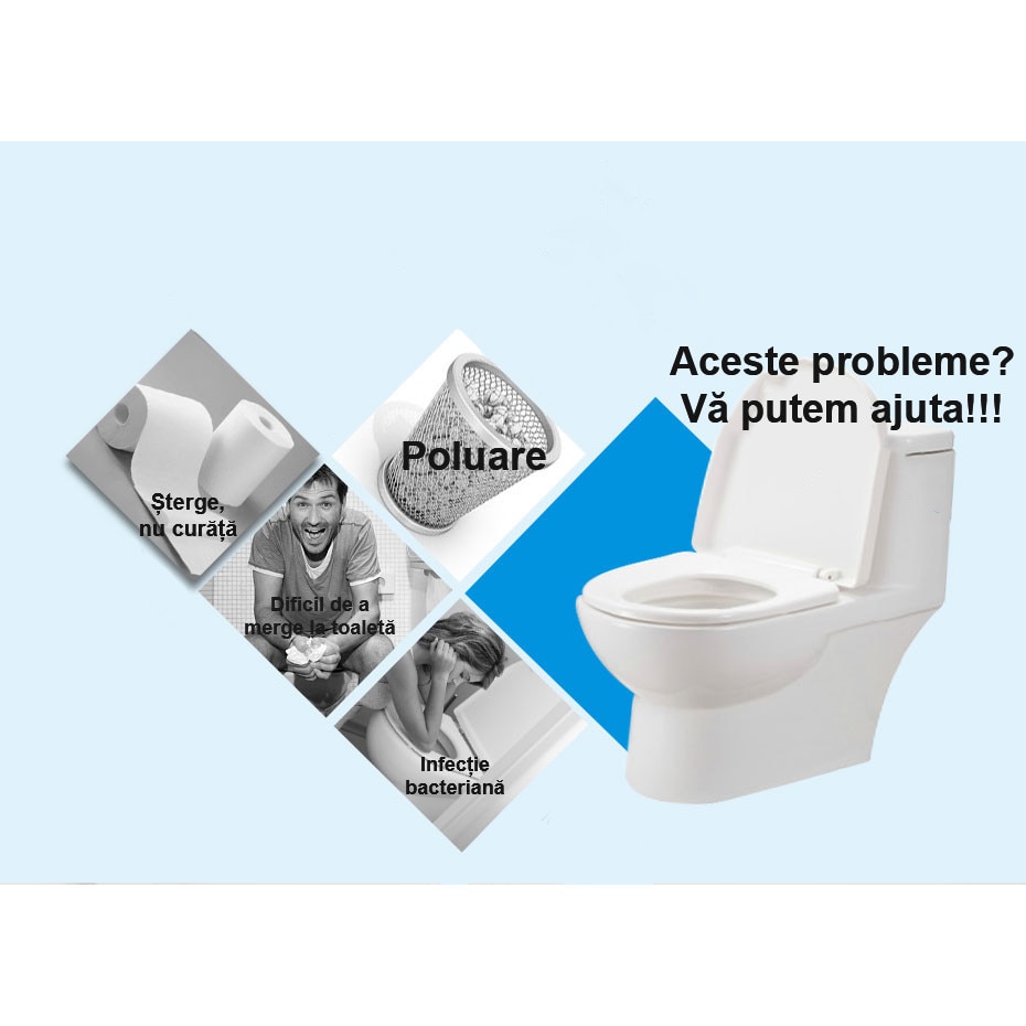 Bideu toaleta, WC, montare rapida pe vasul de toaleta, spalare dama ...