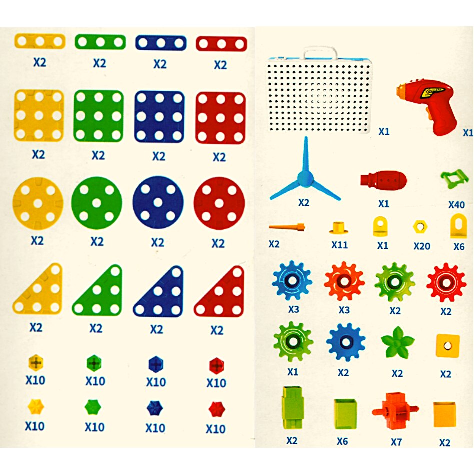 Set de Constructie Puzzle pe Orizontala si Verticala STEM, cu Roti ...