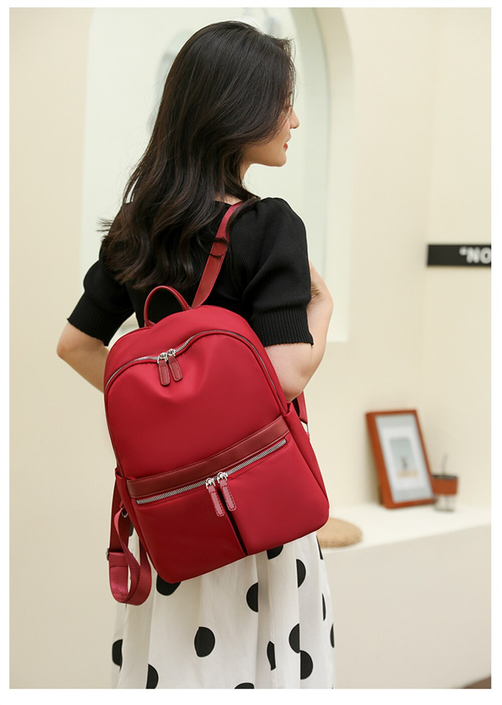 Rucsac dama, rosu, 37x28x12cm - eMAG.ro