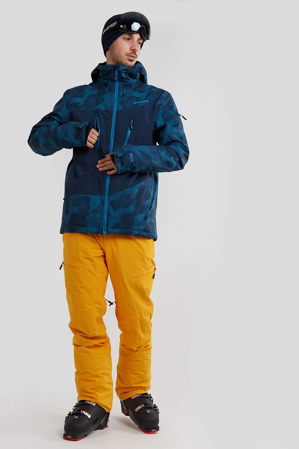 Fundango, Geaca cu aspect contrastant pentru ski Privet, Albastru, L ...