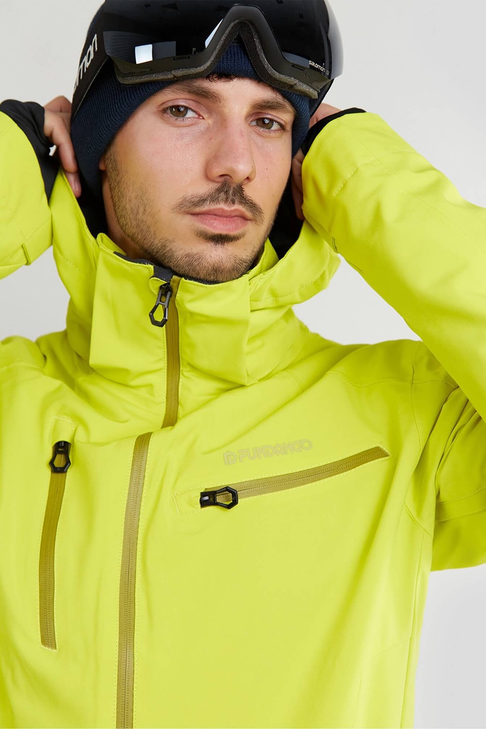 Fundango, Geaca cu gluga pentru ski Telluride, Verde lime, L - eMAG.ro