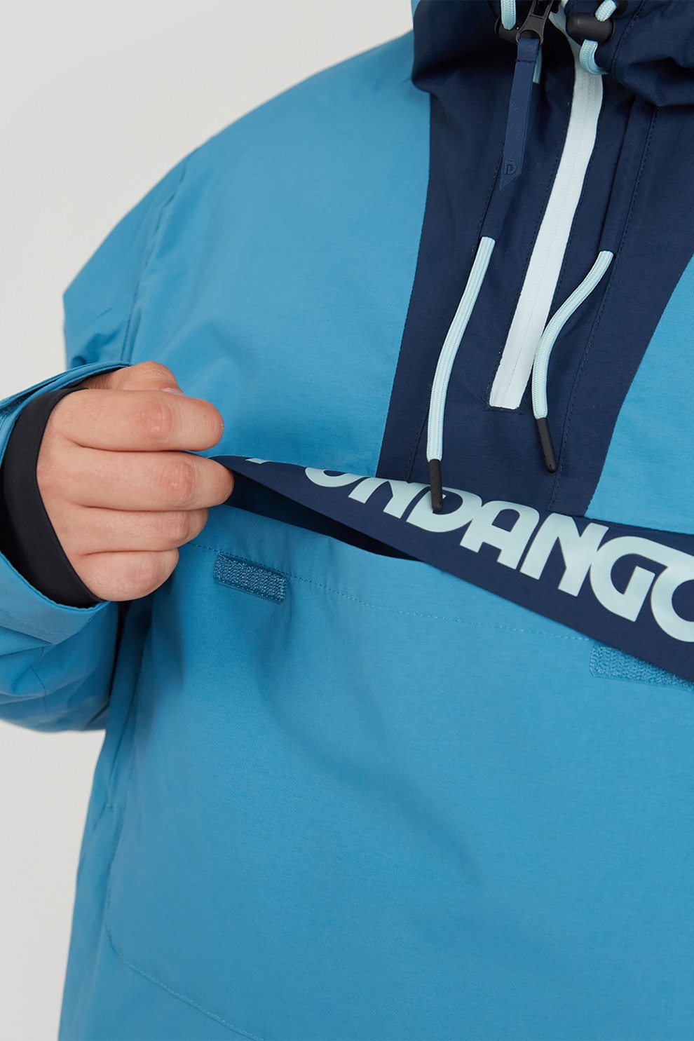 Fundango, Geaca fara inchidere cu logo si gluga Burnaby, Albastru royal ...