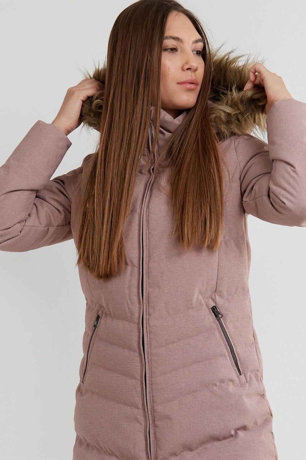 Fundango, Дълго ватирано зимно яке Puppis, Бледорозов, S - eMAG.bg