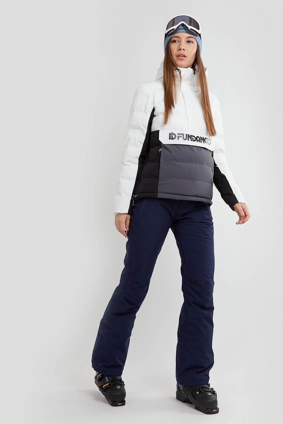 Fundango, Geaca impermeabila cu vatelina pentru ski Everet, Alb, Gri ...