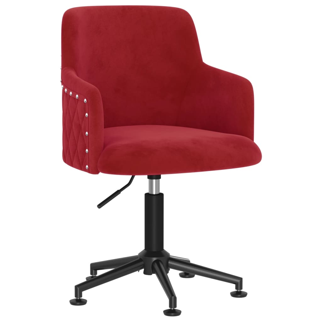 Scaun de birou pivotant, 360 de grade, rosu vin, catifea, 50 x 51 x (79 ...