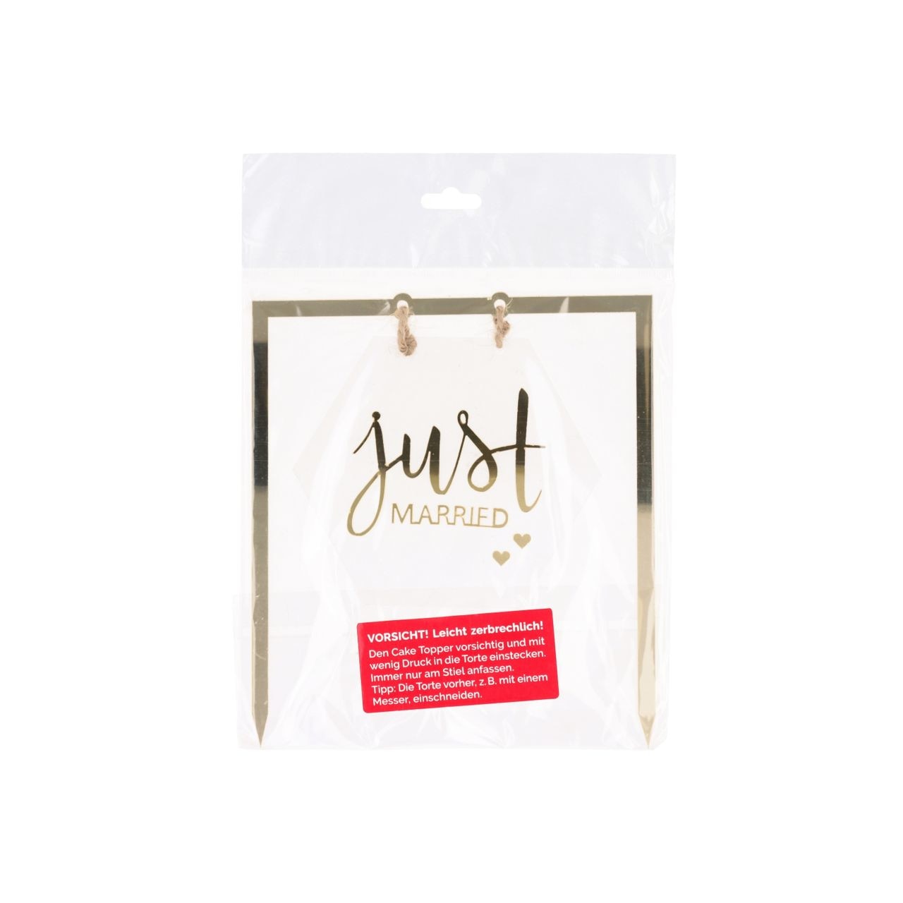 Topper tort Just married, auriu 16 x 17 cm, Cake-Masters - eMAG.ro