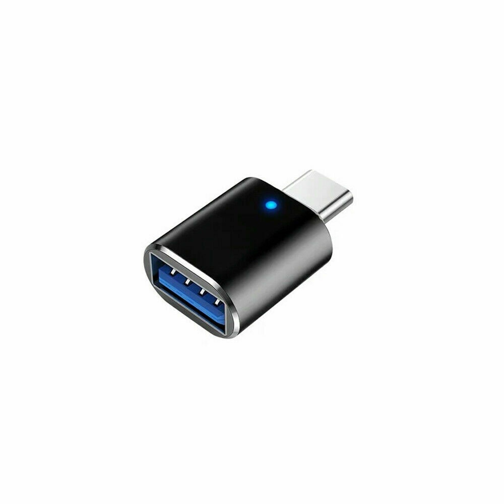 Adaptor Metalic MTP LED OTG USB Type C tata la USB 3.0 mama Black - eMAG.ro