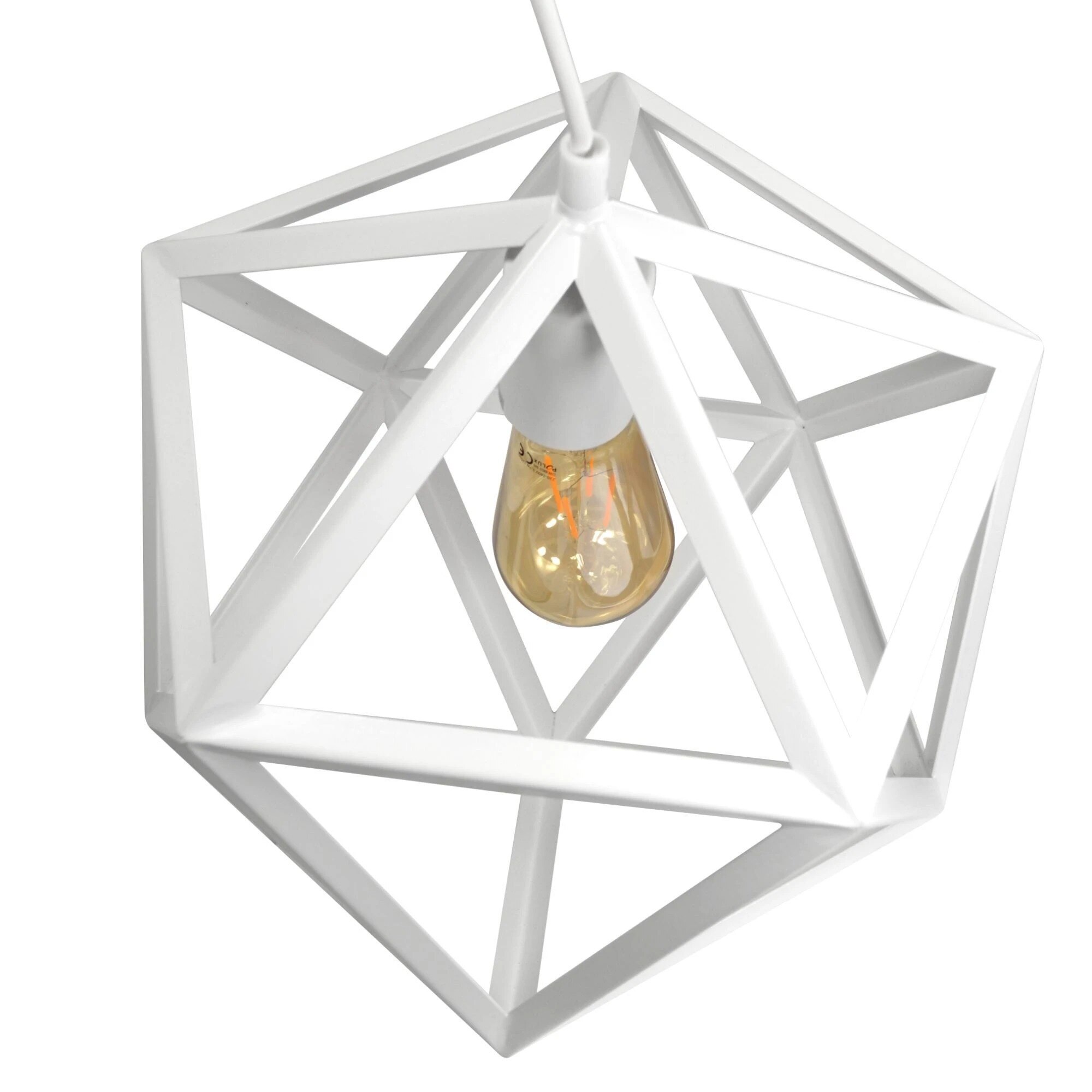 Pendul Mio Denmark, 1 x E27, metal, alb - eMAG.ro