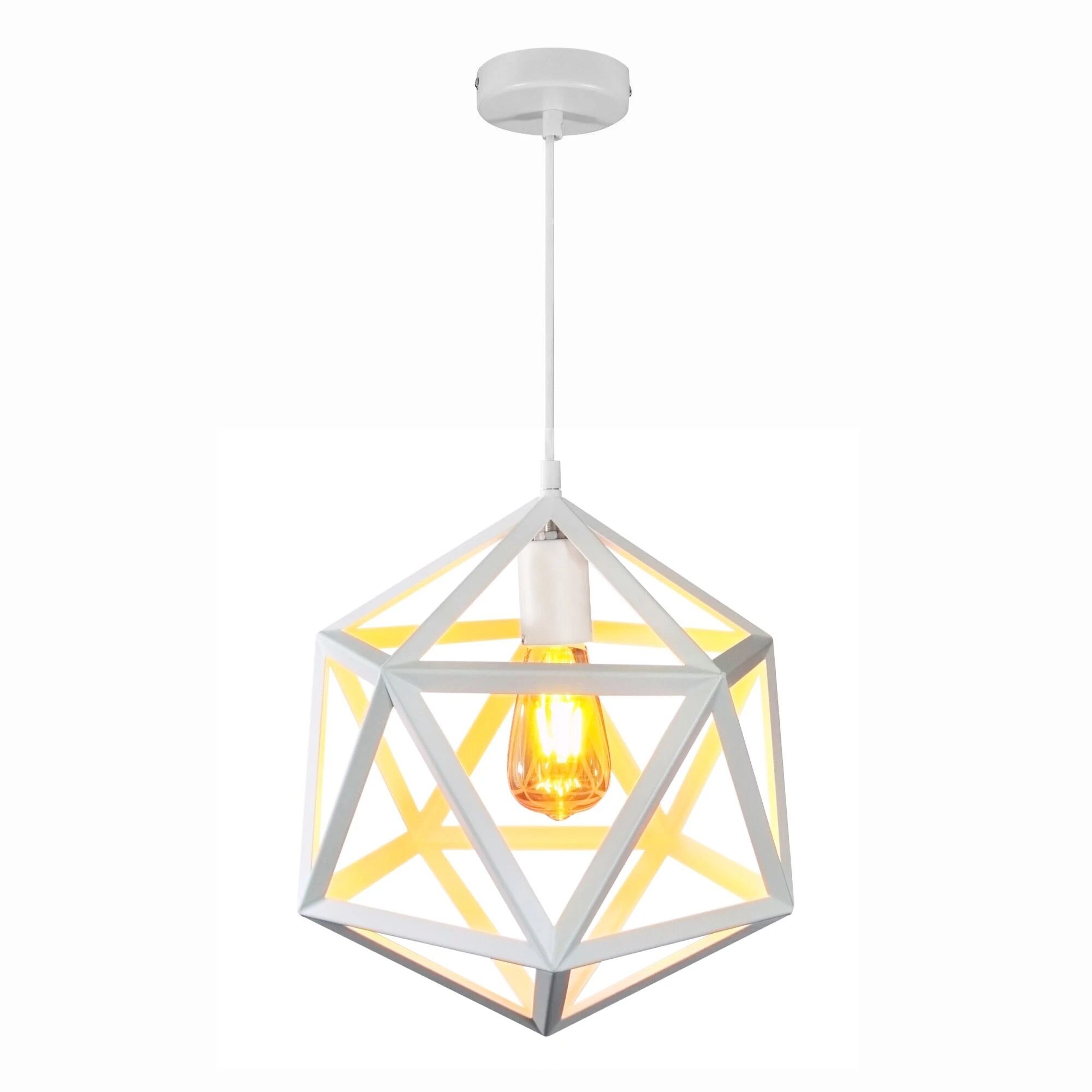 Pendul Mio Denmark, 1 x E27, metal, alb - eMAG.ro