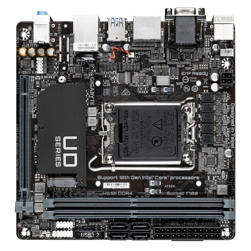 Gigabyte H610I DDR4 alaplap Intel H610 Express LGA 1700 mini ITX (H610I ...