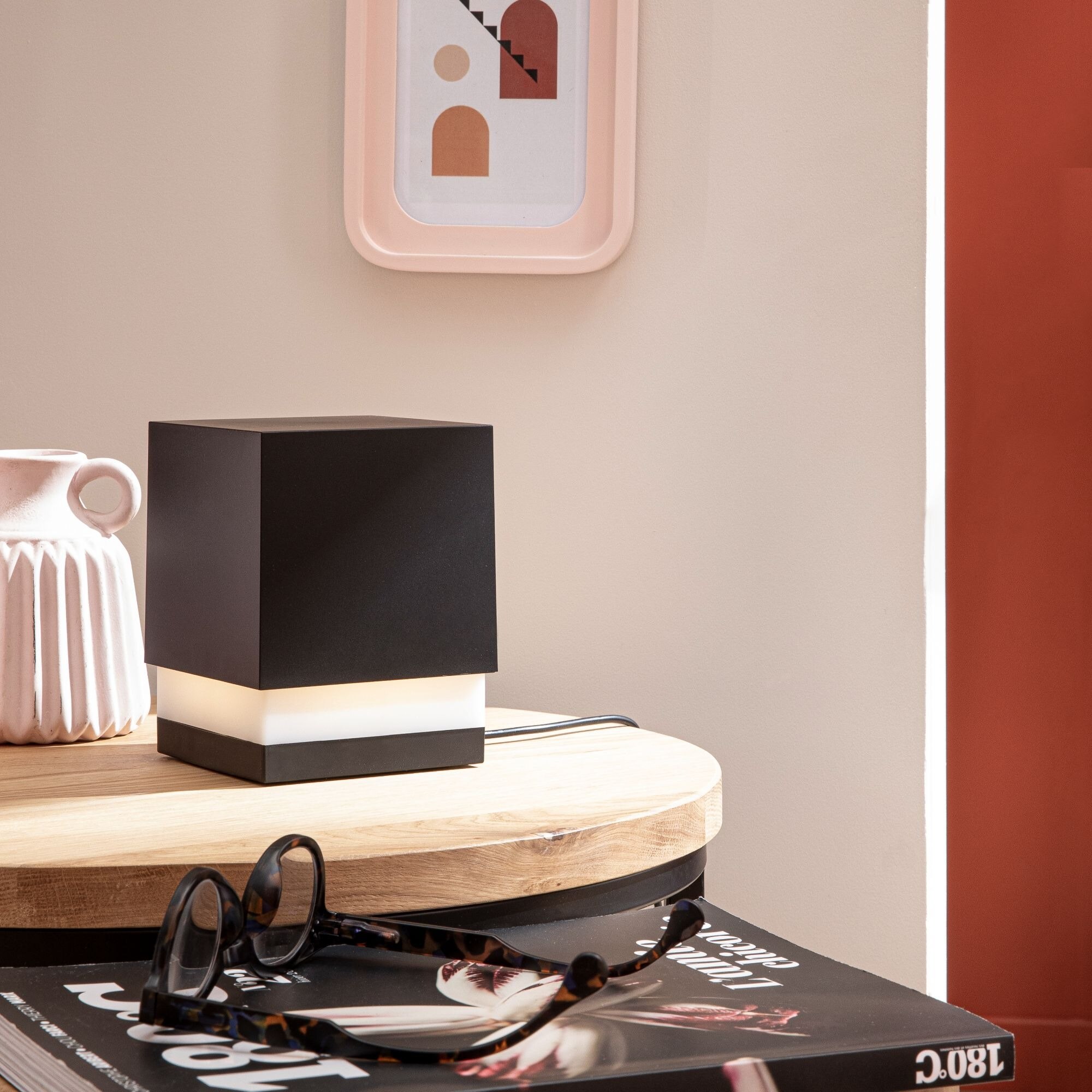 Veioza LED Mood, 390 lumeni, 3000K, neagra - eMAG.ro