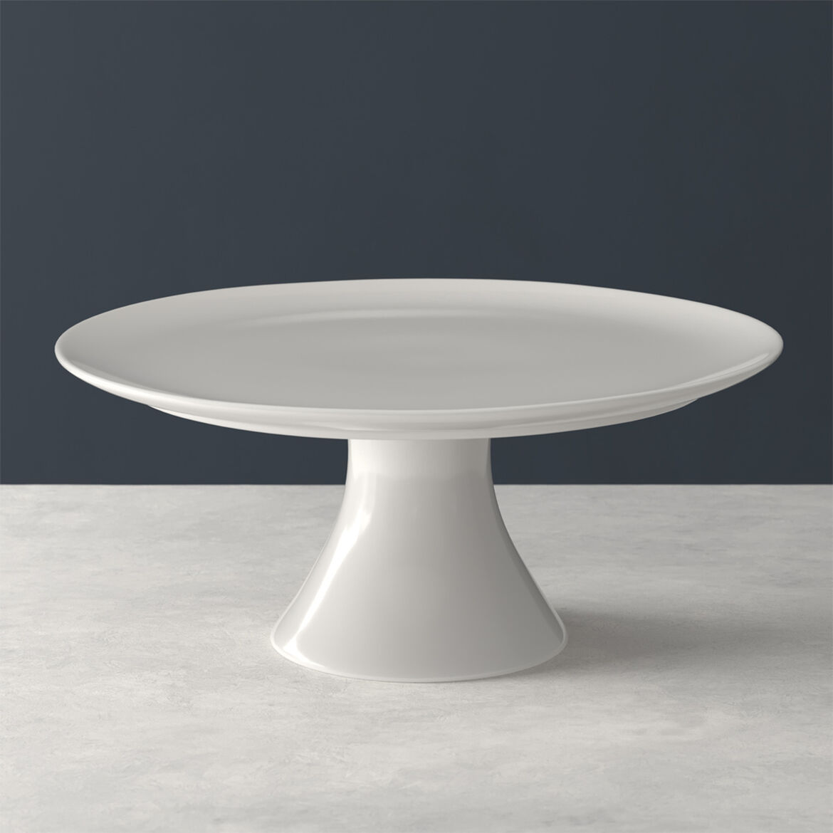 Platou tort cu picior For me Villeroy and Boch, portelan alb, diametru ...