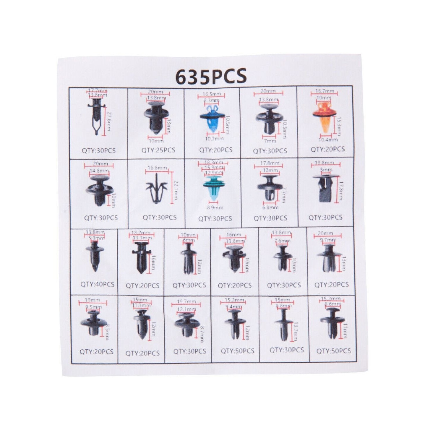 Set 635 cleme fixare, clipsuri auto cu instrumente de demontare - eMAG.ro