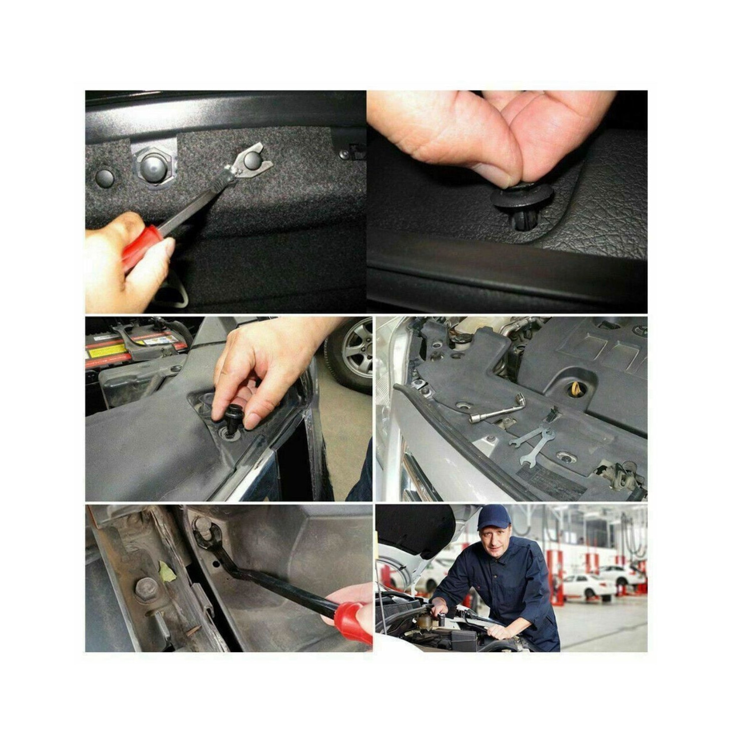 Set 635 cleme fixare, clipsuri auto cu instrumente de demontare - eMAG.ro