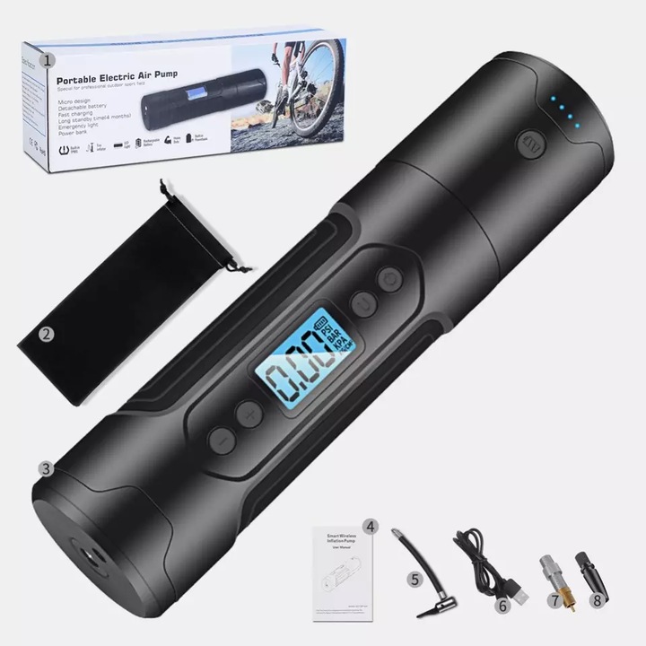Pompa Auto Electrica Umflat Roti, Automata, Portabila, USB ...