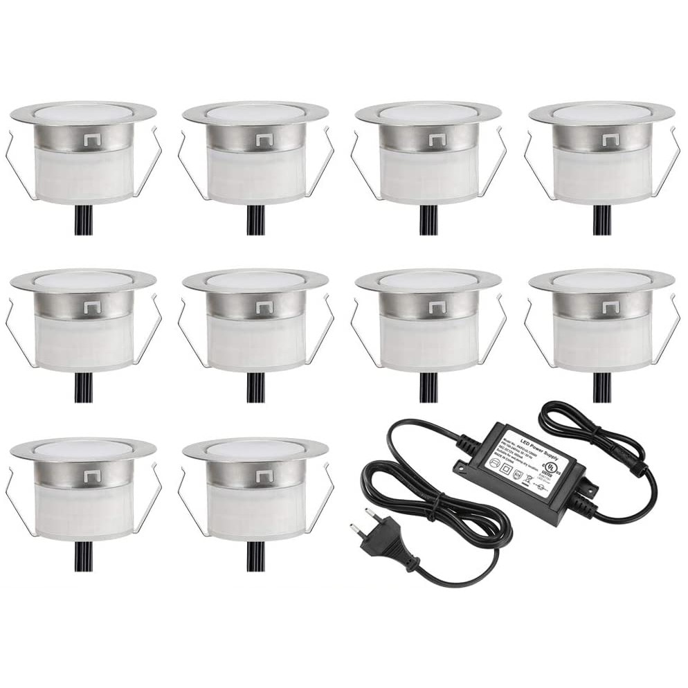 Set 10 Spoturi Led de podea, Incastrat, impermeabil, pentru curte, alee ...